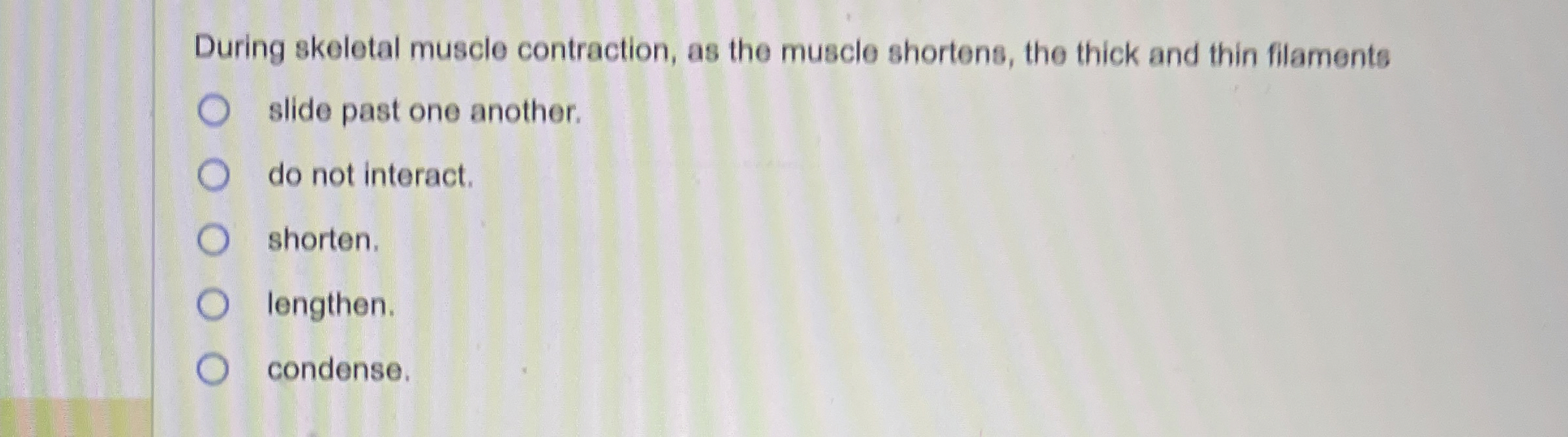 Solved During skeletal muscle contraction, as the muscle | Chegg.com