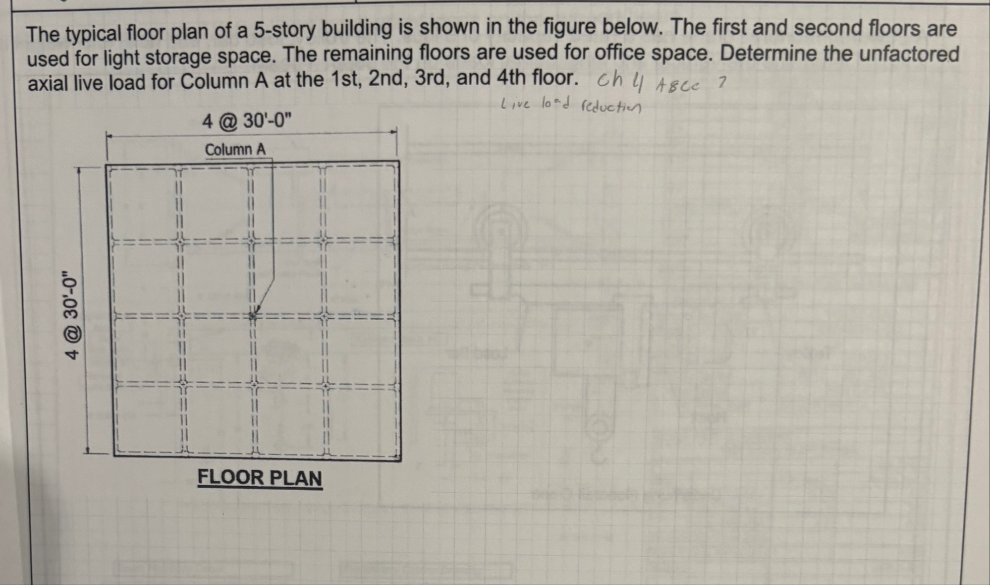 Solved The typical floor plan of a 5-story building is shown | Chegg.com