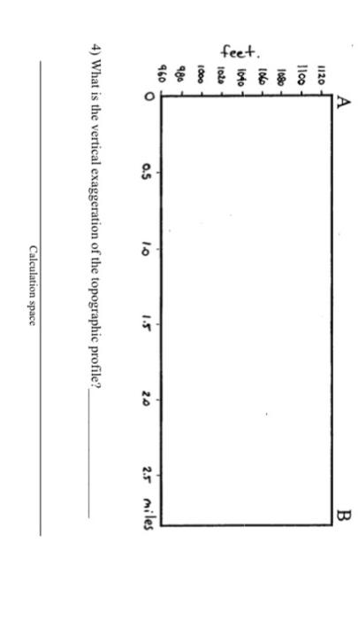 Solved 4) What is the vertical exaggeration of the | Chegg.com