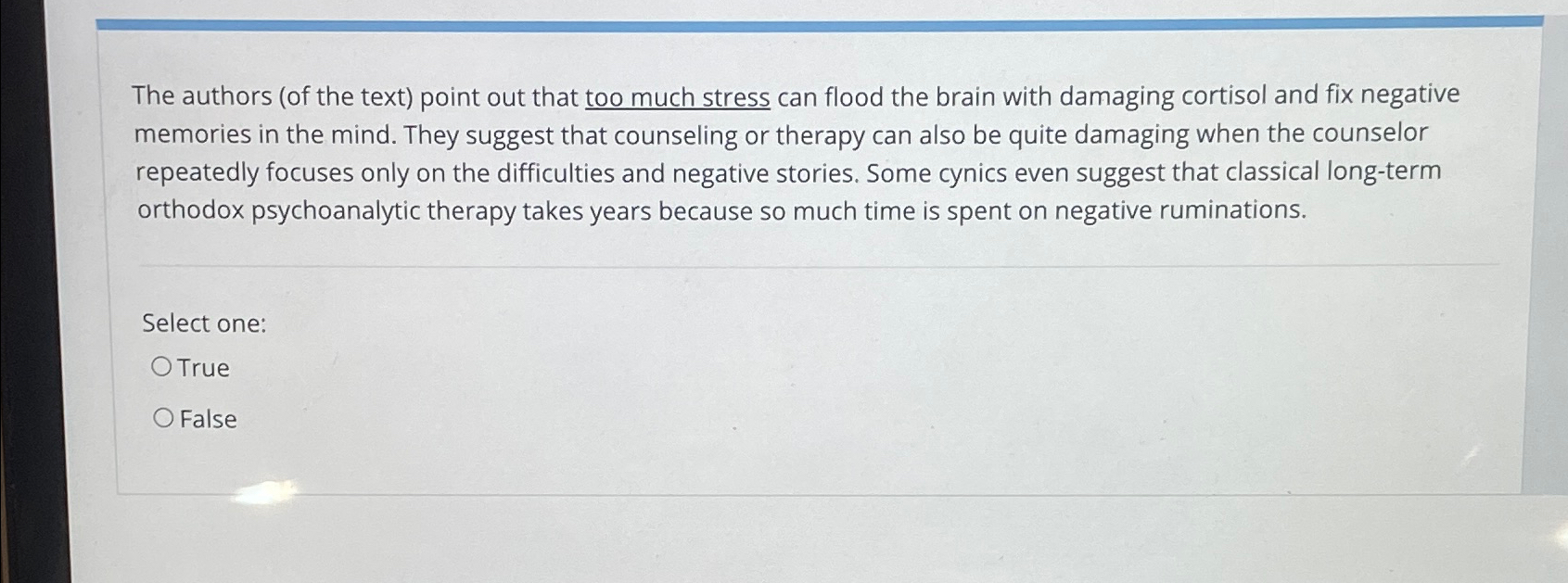 Solved The authors (of the text) ﻿point out that too much | Chegg.com
