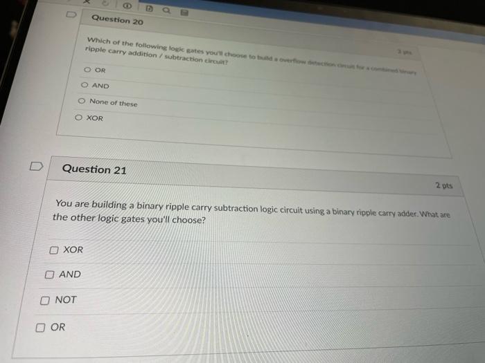 Solved ripple carry addition / subtraction circuit? OR AND | Chegg.com