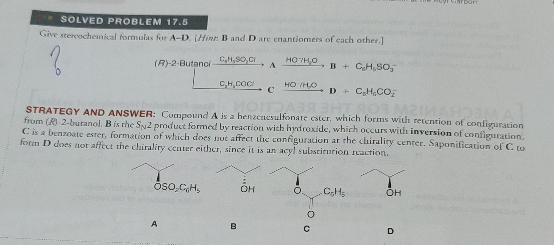 Solved Give stereochemical formulas for A−D. [Hint: B and D | Chegg.com