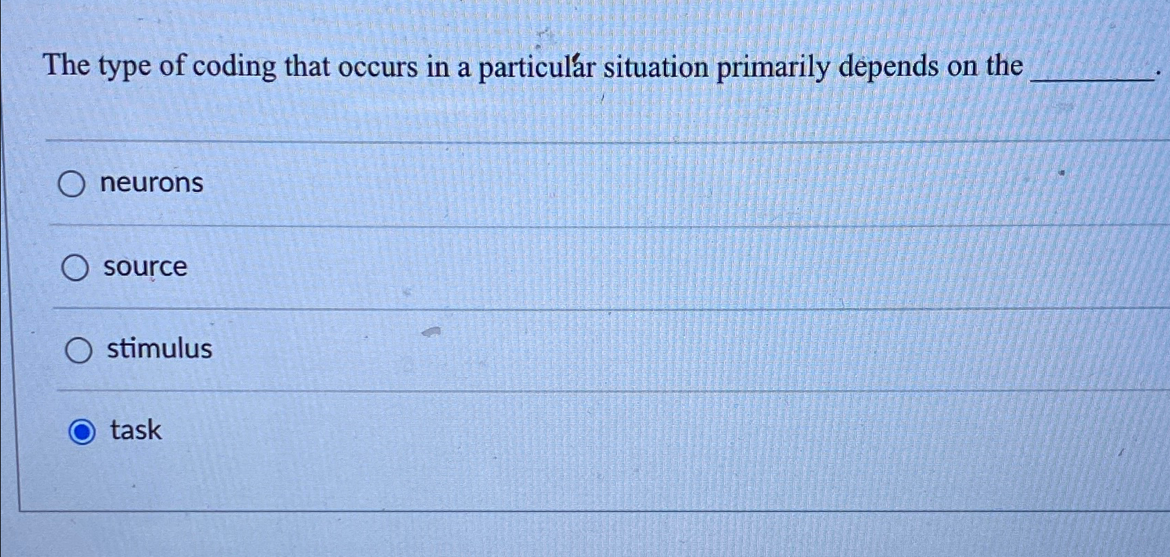 Solved The type of coding that occurs in a particular | Chegg.com