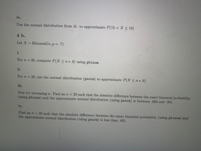 Solved Binomial versus Normal Distirbution You can reference | Chegg.com