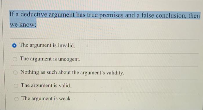An argument that proceeds from knowledge of an effect | Chegg.com