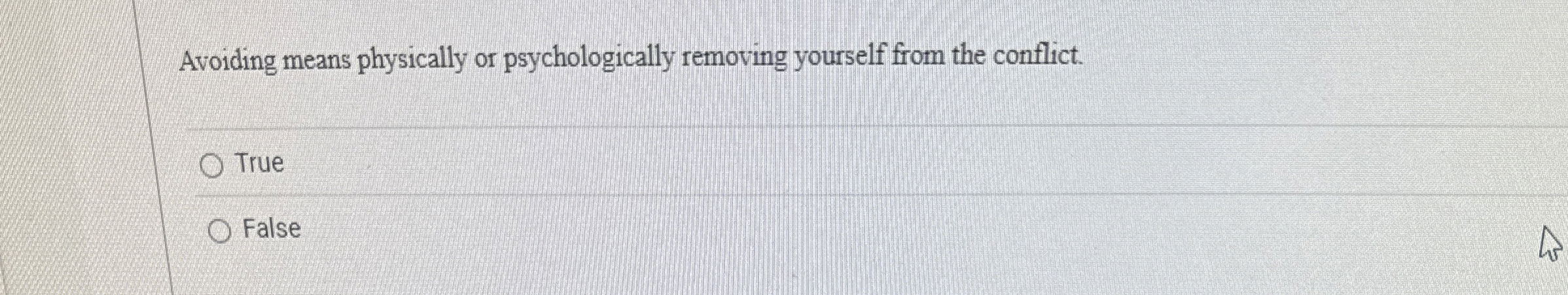 Solved Avoiding means physically or psychologically removing | Chegg.com