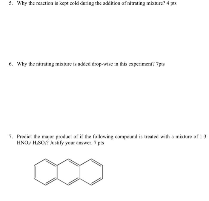 1. Write the balanced equation for the nitration | Chegg.com