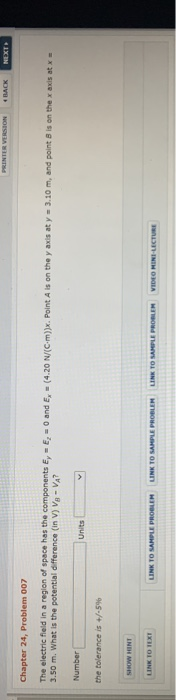 Solved PRINTER VERSION BACK NEXT Chapter 24, Problem 007 The | Chegg.com