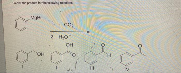 Solved Predict the product for the following reactions MgBr | Chegg.com