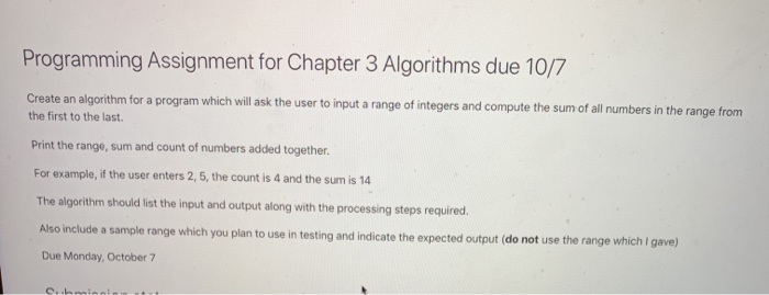 Solved Programming Assignment for Chapter 3 Algorithms due | Chegg.com