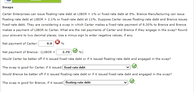 Solved Carter Enterprises can issue floating-rate debt at | Chegg.com