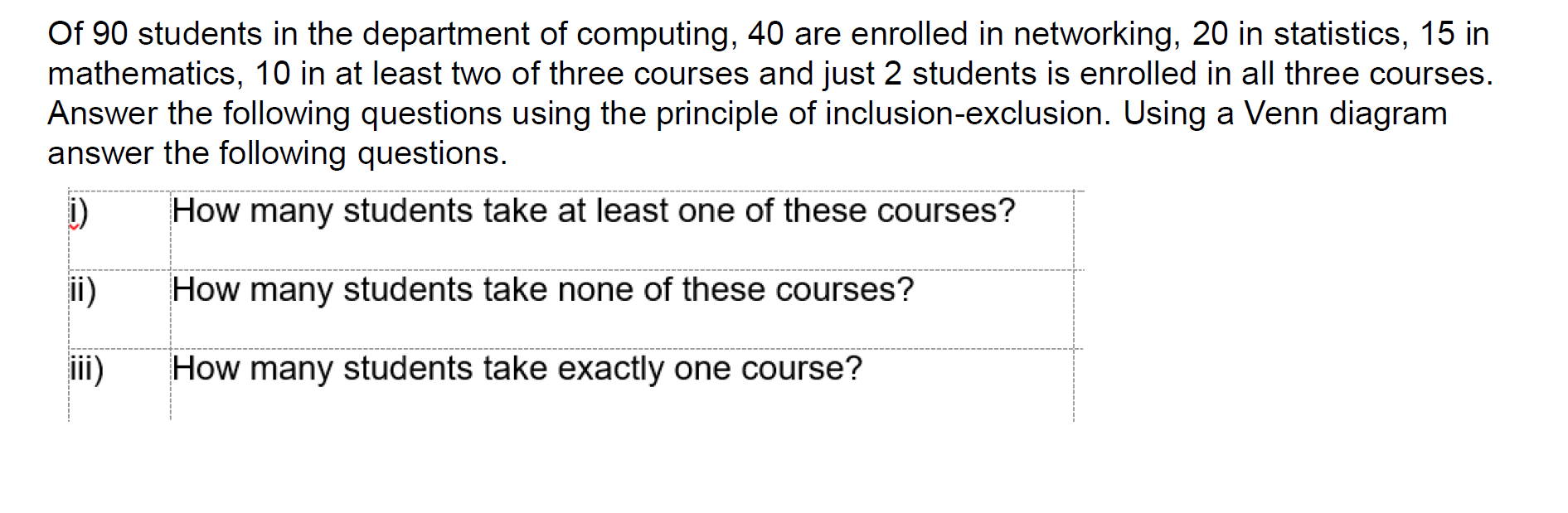 Solved Of 90 ﻿students in the department of computing, 40 | Chegg.com