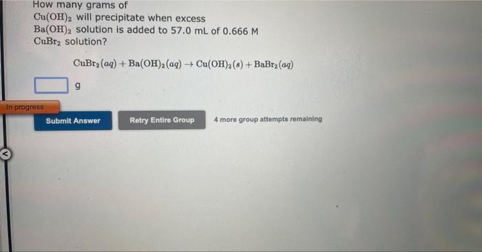 Solved How many grams of Cu(OH)2 will precipitate when | Chegg.com