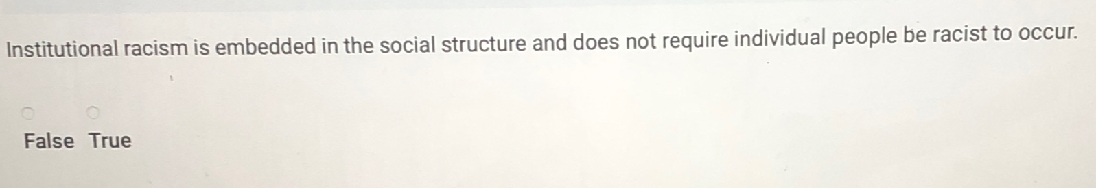 Solved Institutional racism is embedded in the social | Chegg.com