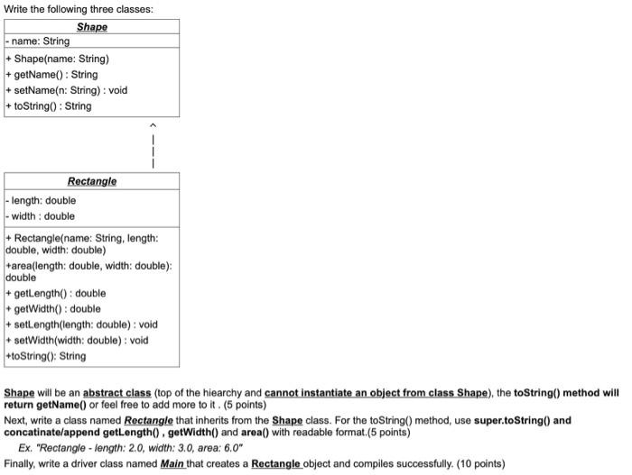 Write the following three classes: | Chegg.com