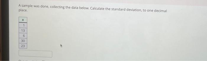 Solved A sample was done, collecting the data below. | Chegg.com