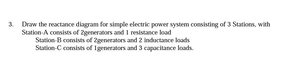 3. Draw the reactance diagram for simple electric | Chegg.com