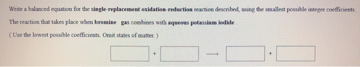 Solved Write a balanced equation for the single replacement | Chegg.com