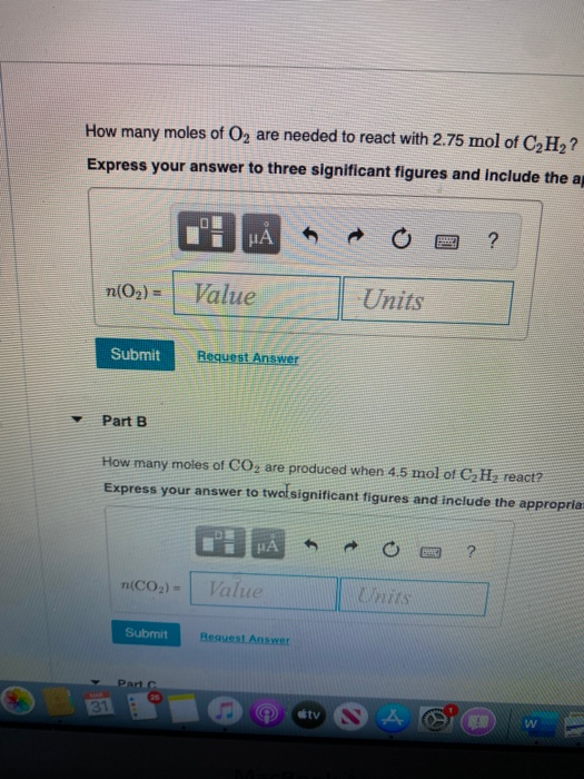 Solved How many moles of O2 are needed to react with 2.75 | Chegg.com