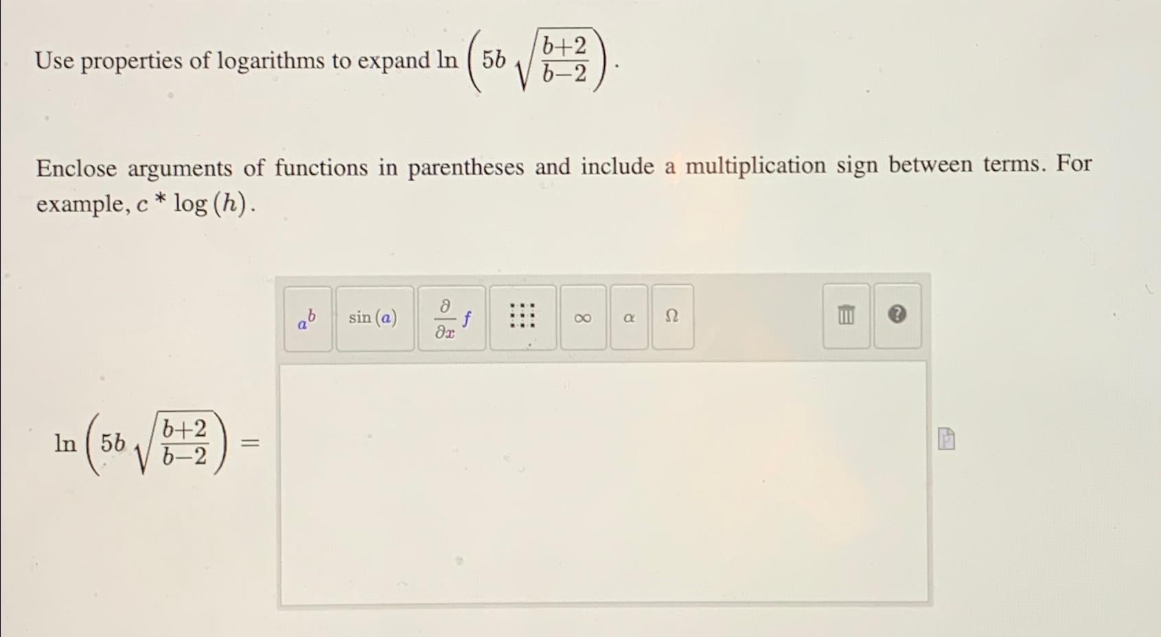 Solved Use properties of logarithms to expand | Chegg.com