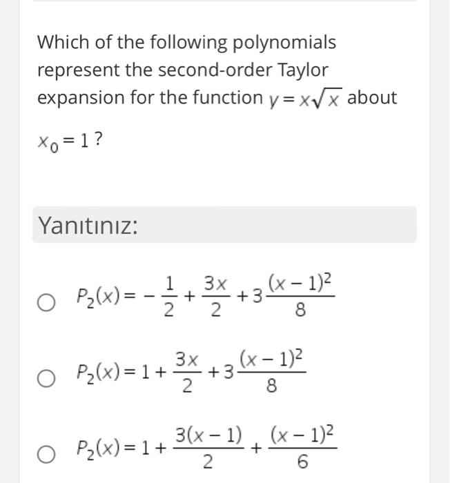 Solved Which of the following polynomials represent the | Chegg.com