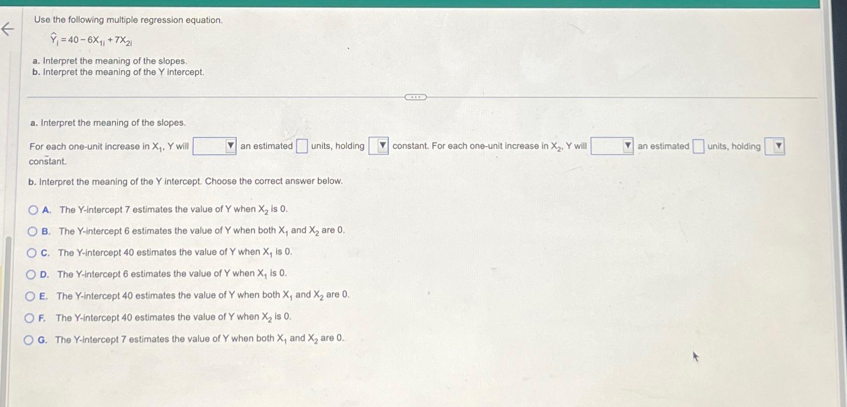 Solved Use the following multiple regression | Chegg.com