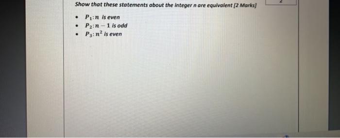 Solved Show that these statements about the integer n are | Chegg.com