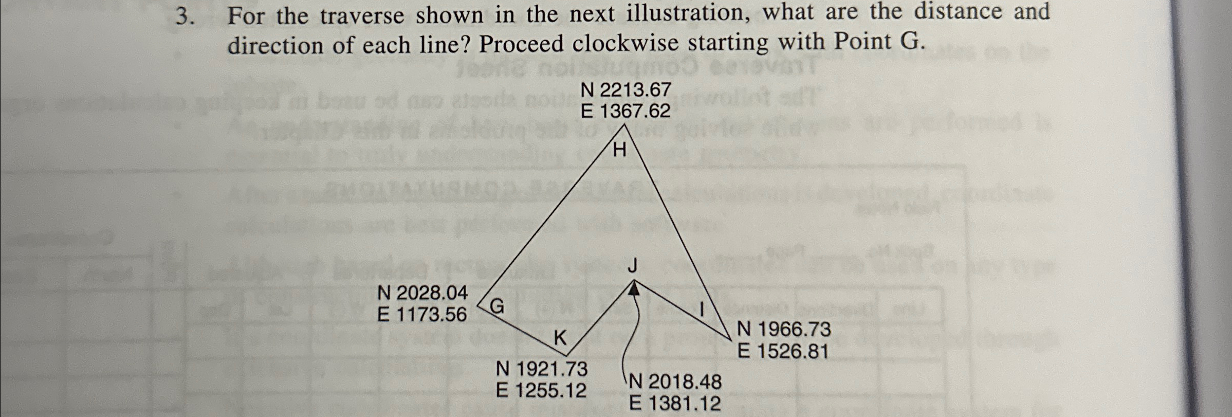 Solved For the traverse shown in the next illustration, what | Chegg.com