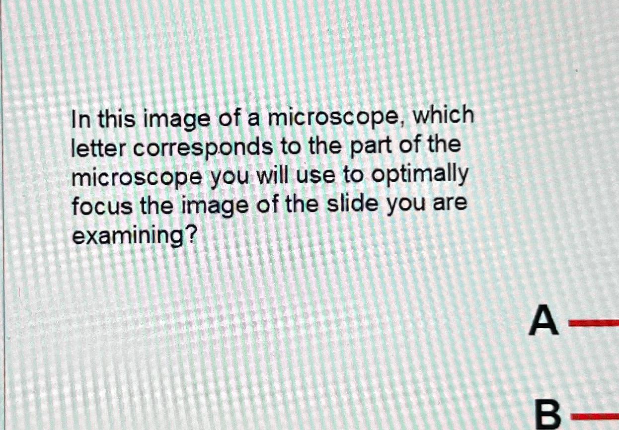 Solved In this image of a microscope, which letter | Chegg.com