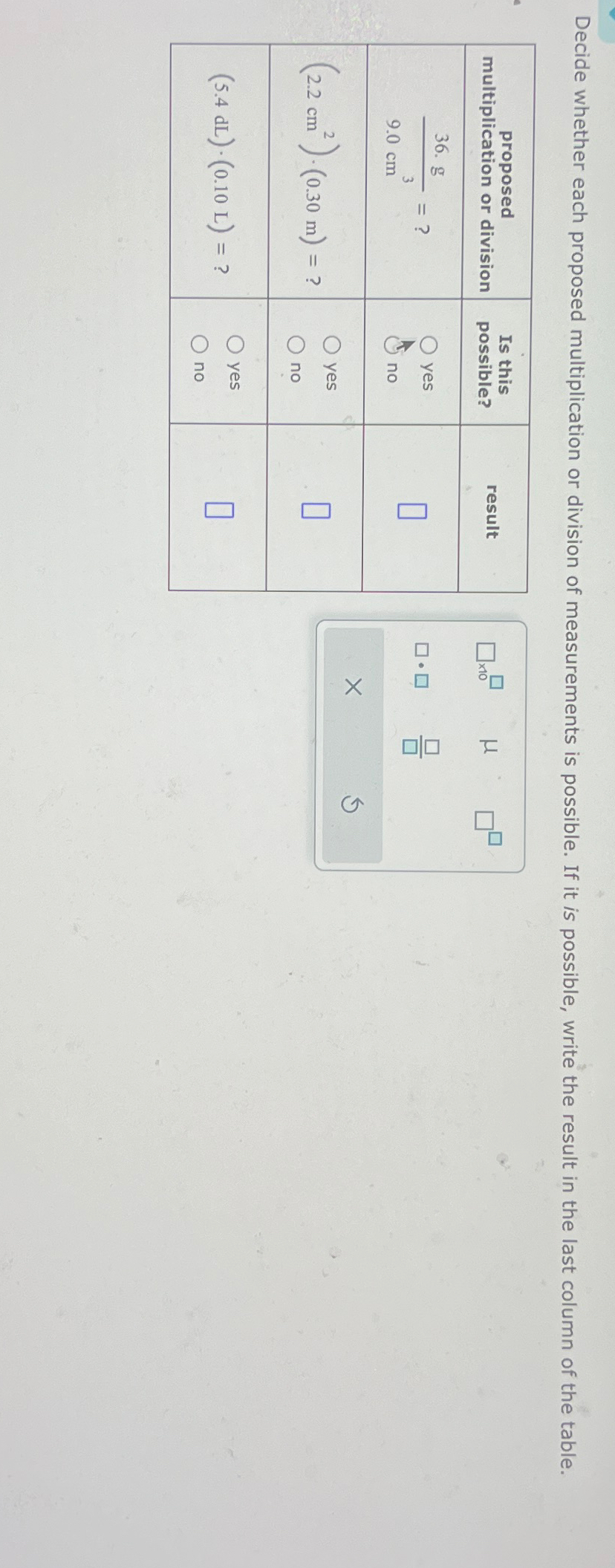 Solved Decide whether each proposed multiplication or | Chegg.com