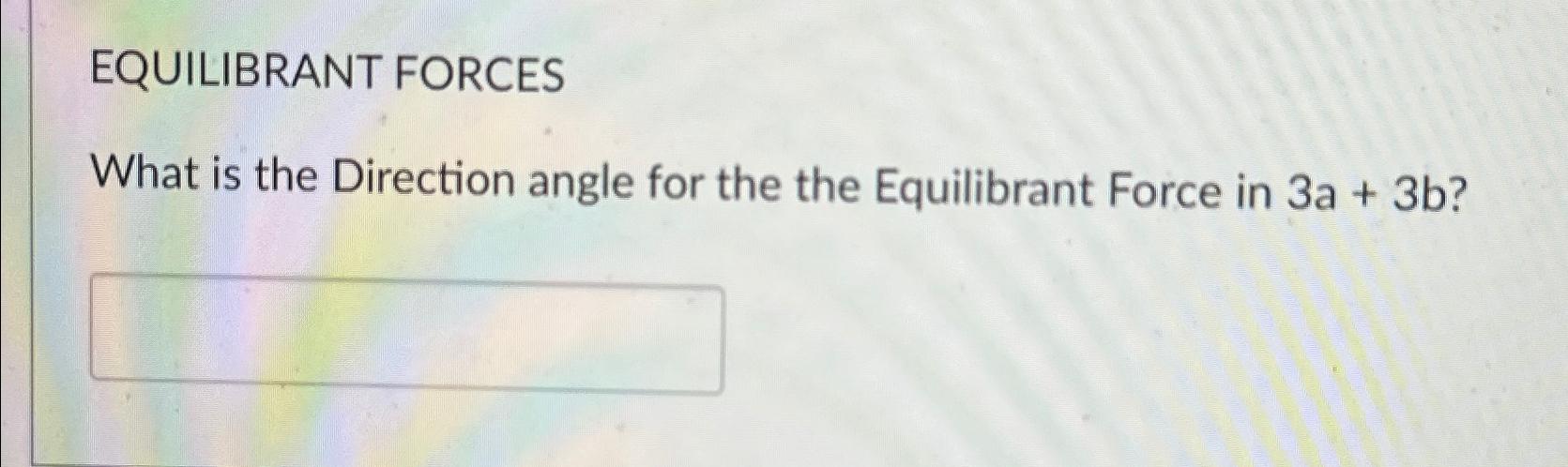 Solved EQUILIBRANT FORCESWhat is the Direction angle for the | Chegg.com