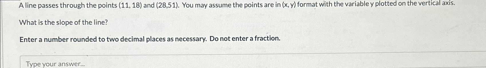 Solved A Line Passes Through The Points 1118 ﻿and 