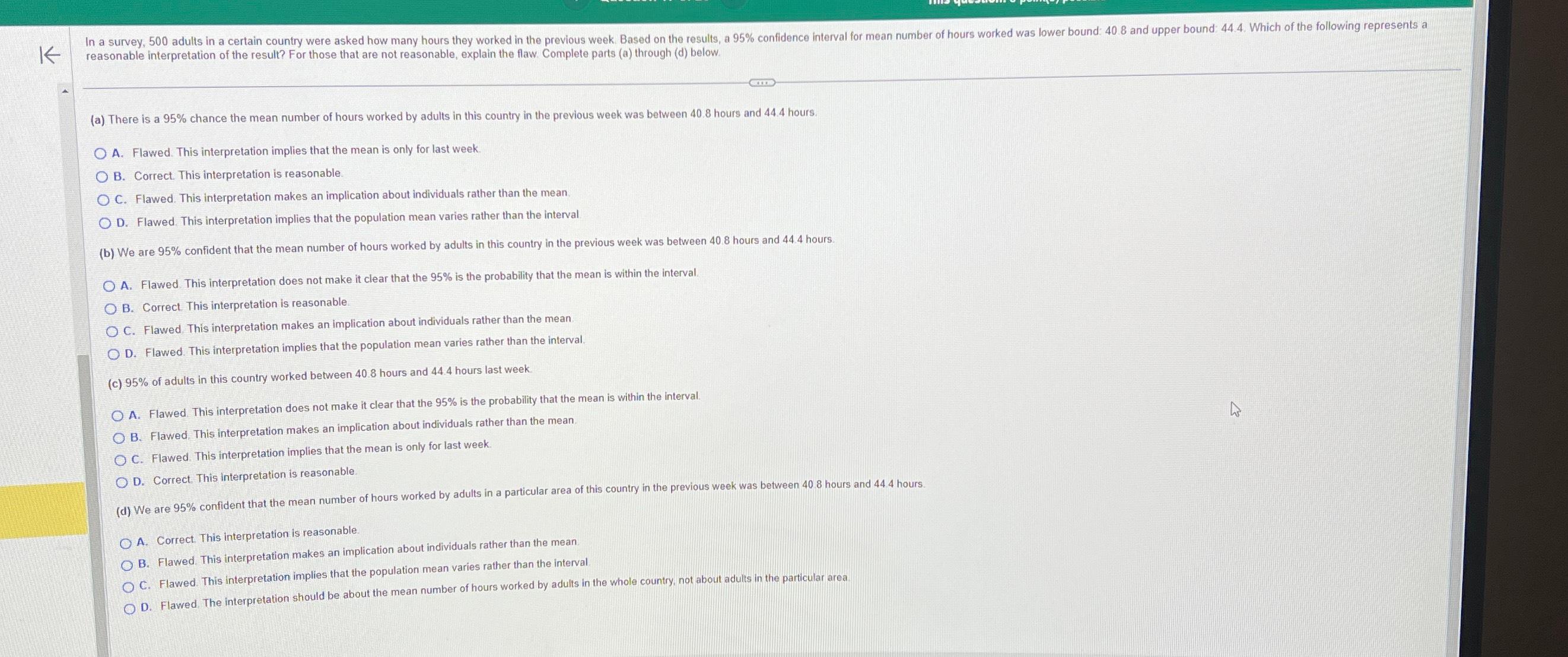 Solved reasonable interpretation of the result? For those | Chegg.com