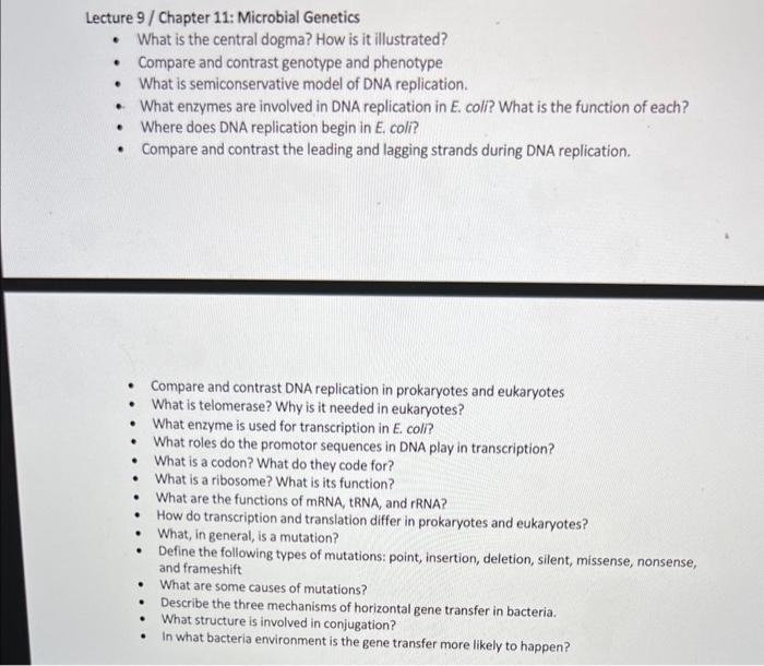 Solved Lecture 9 / Chapter 11: Microbial Genetics - What is | Chegg.com