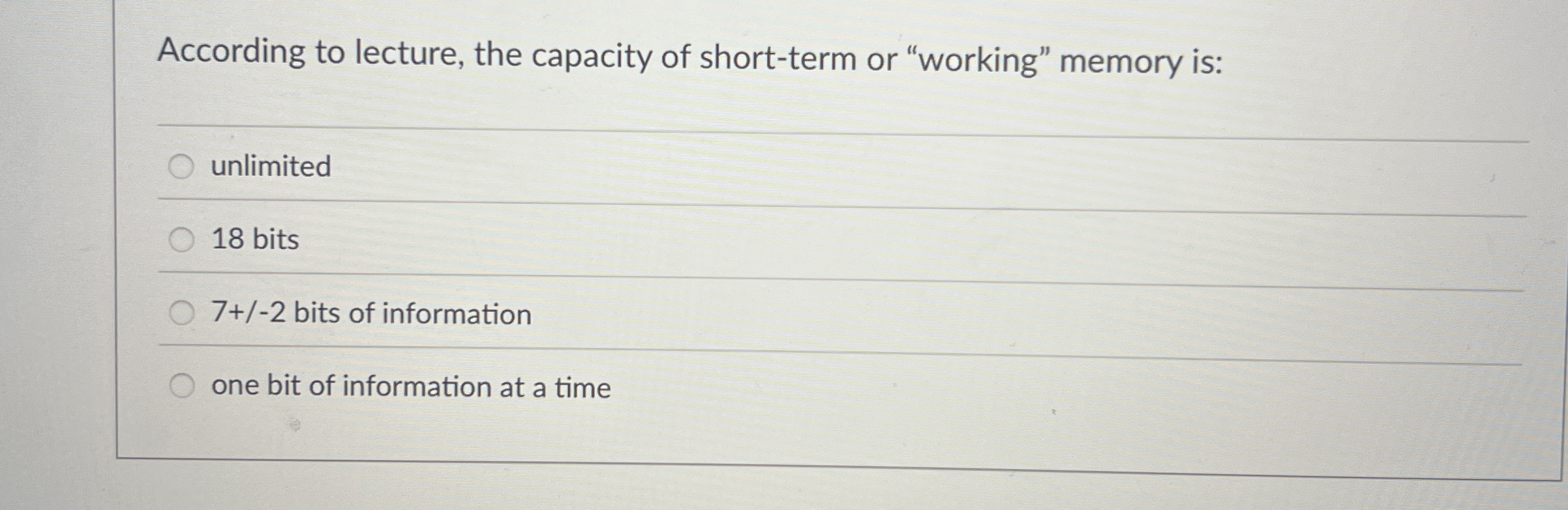 High Quality SOLUTION According to lecture, the capacity of short-term or | Chegg.com