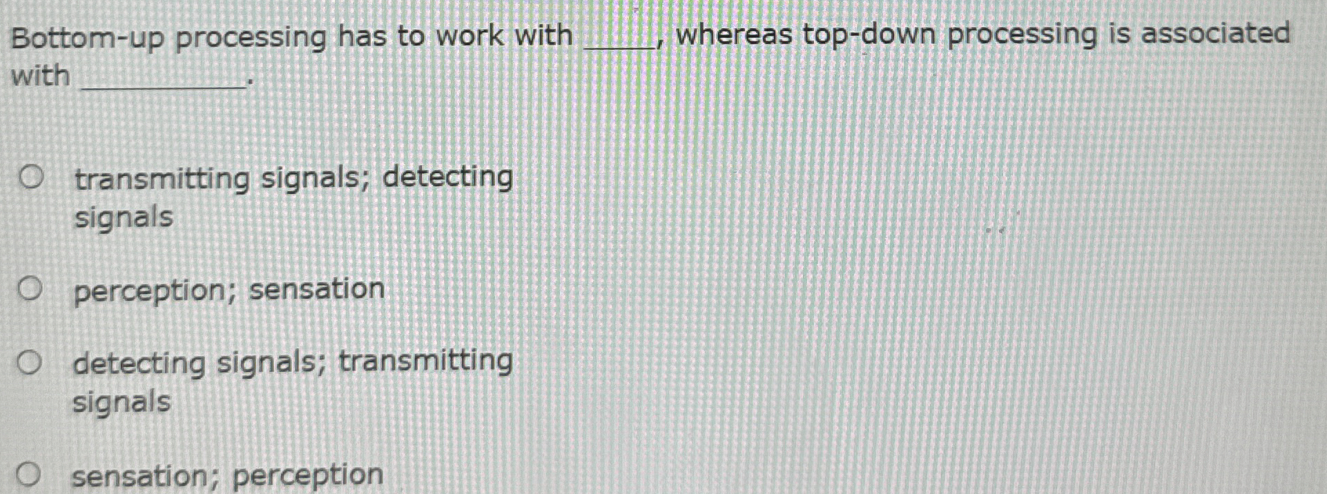 Solved Bottom-up processing has to work with q, ﻿whereas | Chegg.com