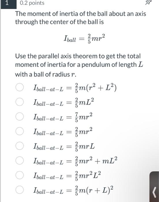 [Solved]: Consider the simple pendulum: a ball hanging at t