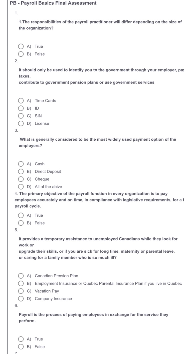 Solved PB - ﻿Payroll Basics Final Assessment1.1.The | Chegg.com
