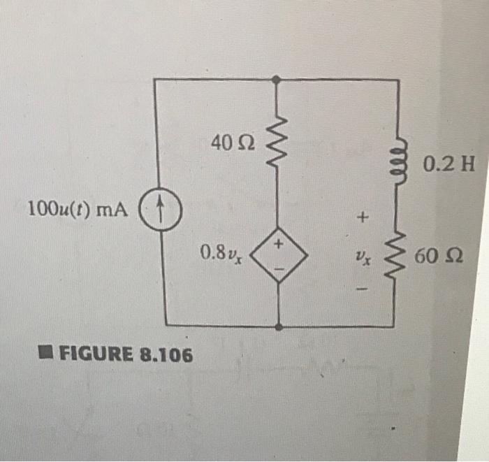 Solved find vx(t) for all t in the circuit of Fig 8.106 | Chegg.com