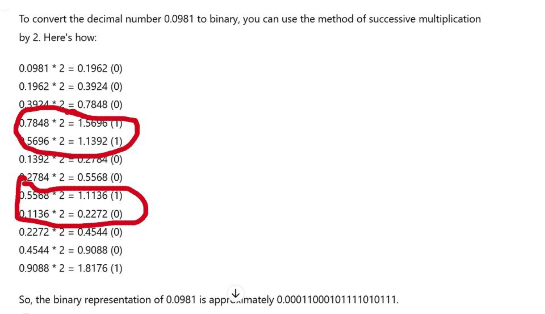 Solved To convert the decimal number 0.0981 ﻿to binary, you | Chegg.com