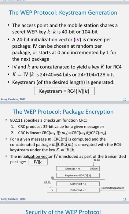 Solved Exercise 2 (Insecurity of the WEP Protocol (4 marks)) | Chegg.com