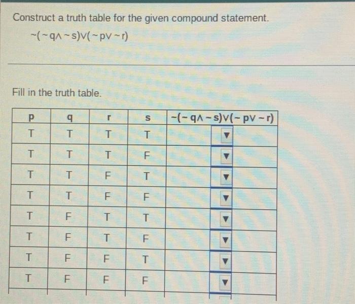 Solved Construct a truth table for the given compound | Chegg.com