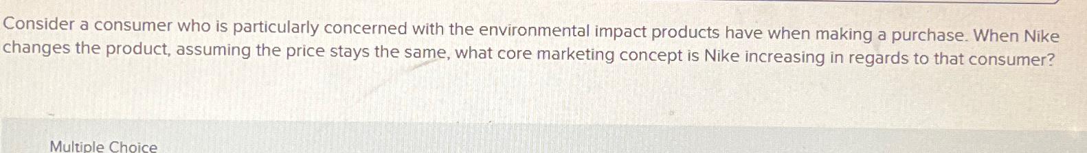 Solved Consider a consumer who is particularly concerned | Chegg.com