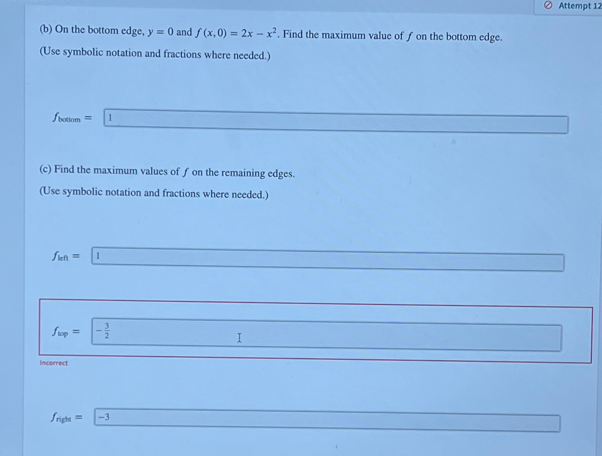 Solved Find the maximum off(x,y)=2x+2y-x2-y2-xyon the | Chegg.com