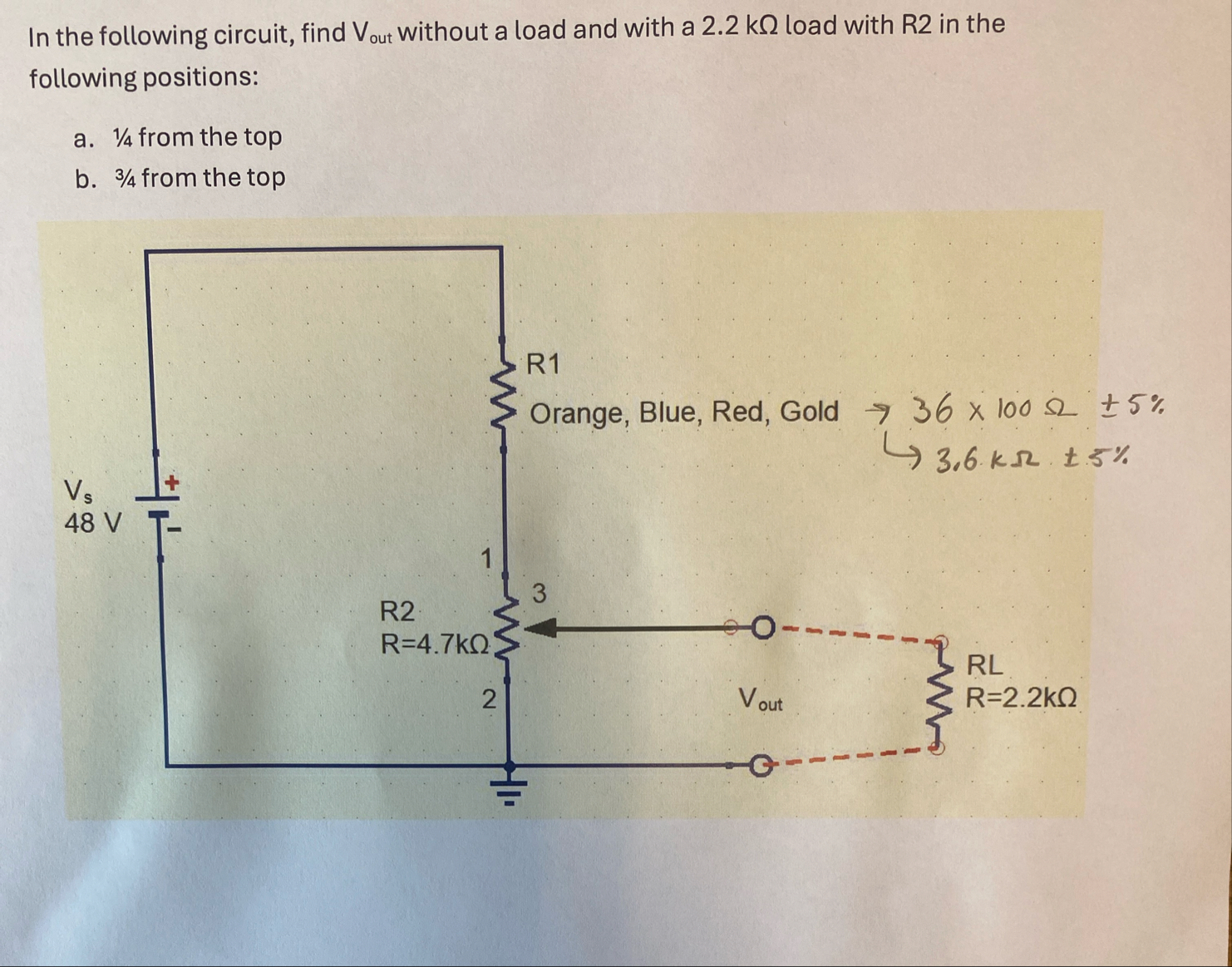 Solved In the following circuit, find Vout ﻿without a load | Chegg.com
