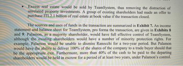 PALAMON CAPITAL PARTNERS/TEAMSYSTEM S.P.A. We want to | Chegg.com
