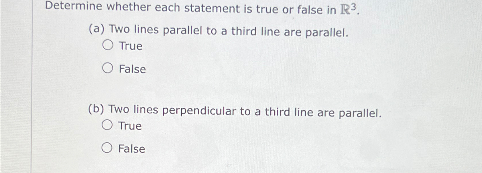 Solved Determine whether each statement is true or false in | Chegg.com