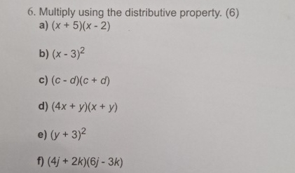 Solved Multiply using the distributive property. | Chegg.com