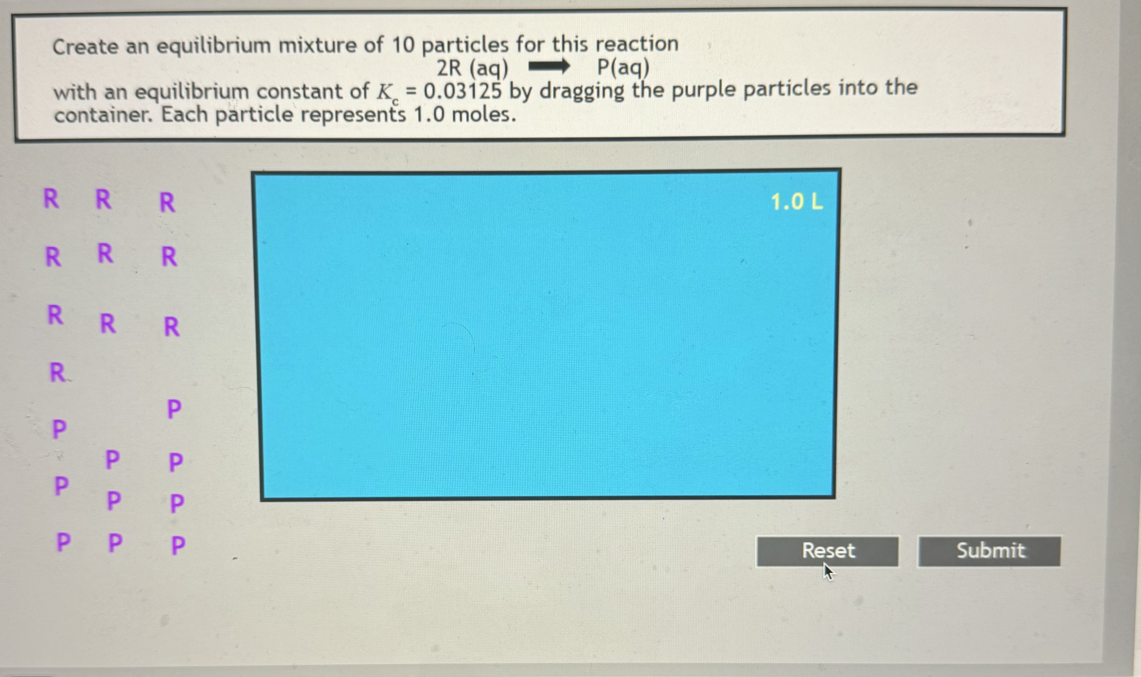 Solved Create an equilibrium mixture of 10 ﻿particles for | Chegg.com