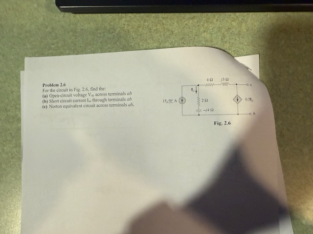 Solved Problem 2.6 ﻿For the circuit in Fig. 2.6, ﻿find the: | Chegg.com